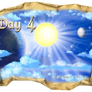 Biblical Story of Genesis Creation Scrolls Peel and Stick Reusable ...