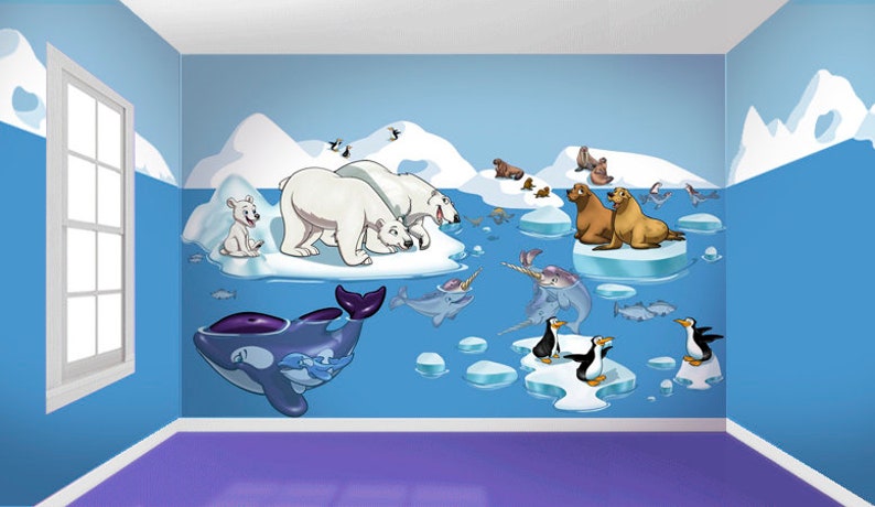 Arctic North Pole Glacier Island Room in a Tube Peel and Stick Wall ...
