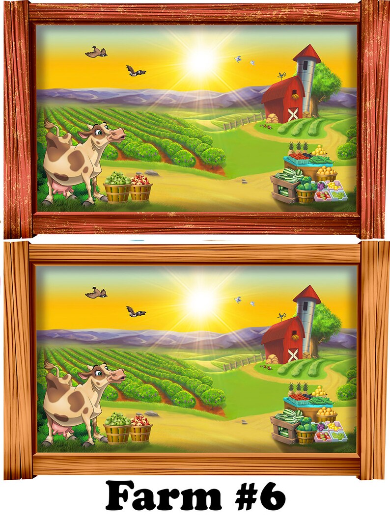 Peel and Stick Cartoon Country Farm Framed Mural Wall Art - Etsy