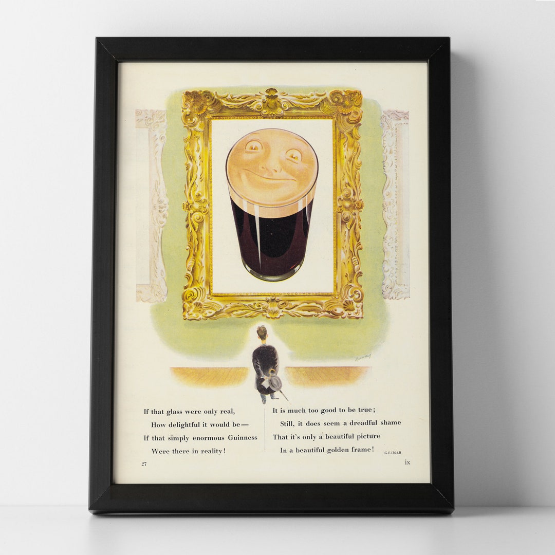 Guinness Advert Poster 1947, Framed or Unframed Poster Print, Vintage ...