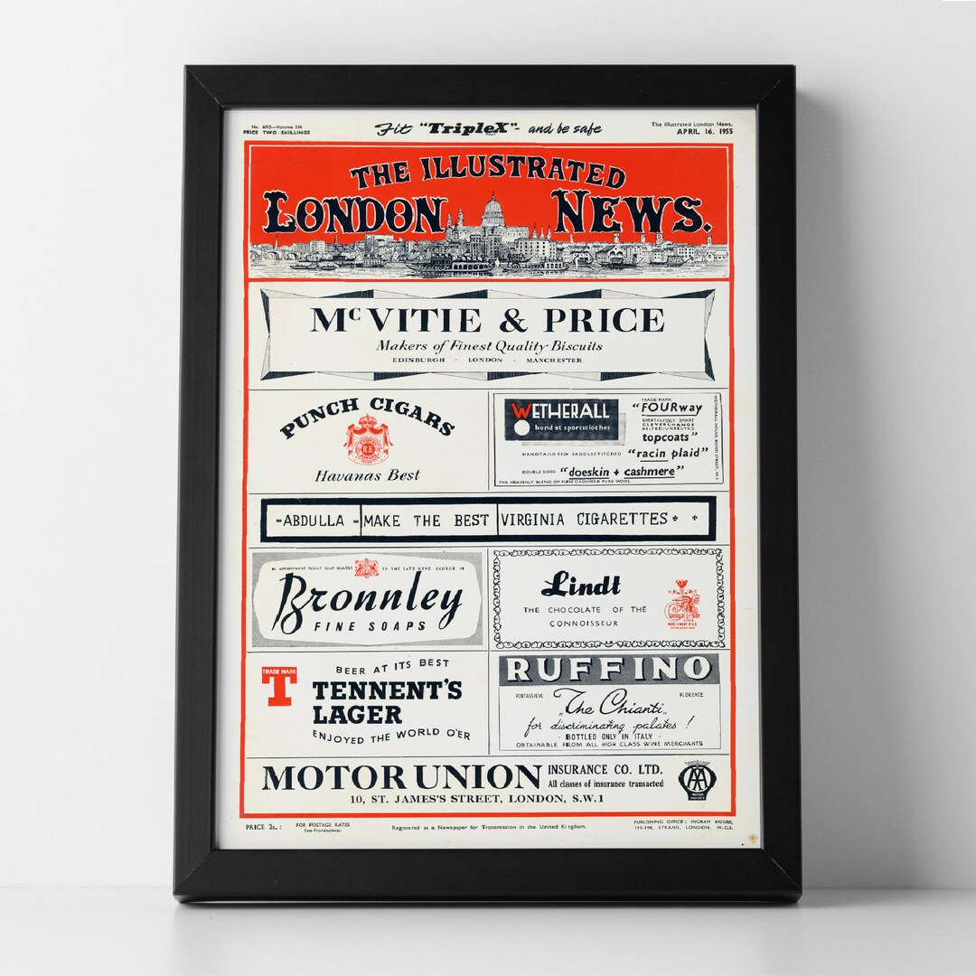 Illustrated London News 1955 Cover Print: Vintage Wall Art - Etsy