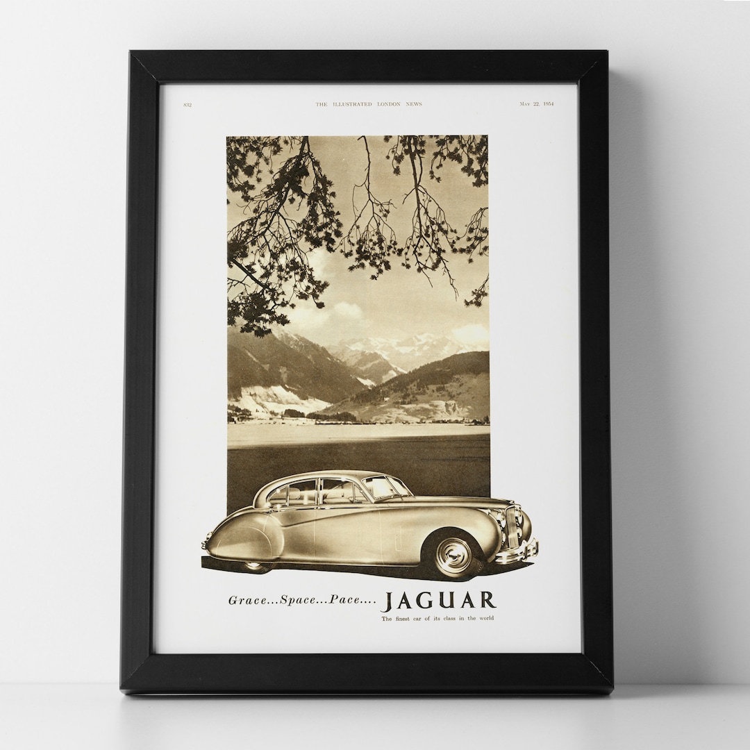 1954 Jaguar Car Advert Poster: Vintage British Automotive Print - Etsy UK