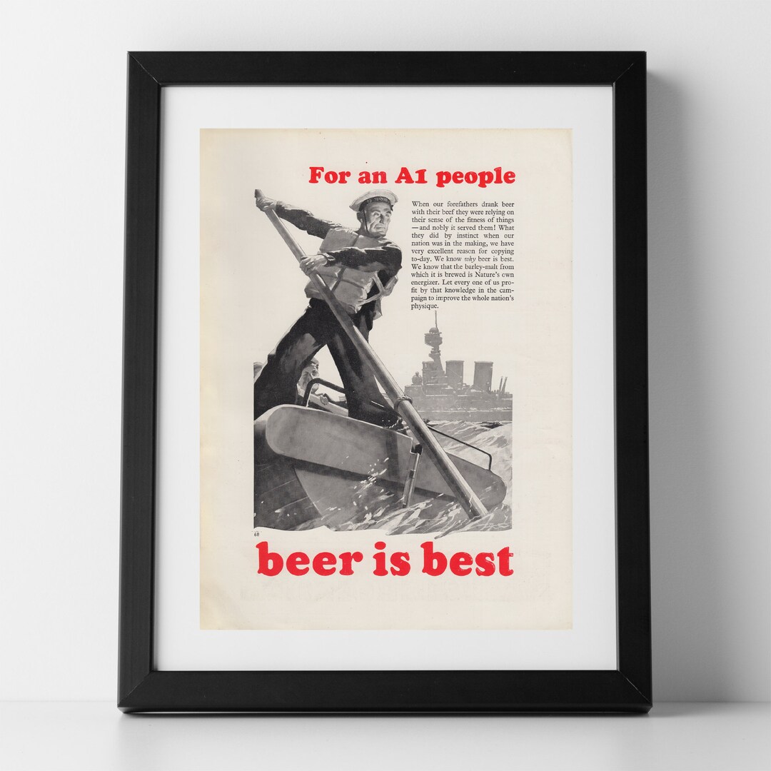Vintage Beer Advert Poster 1937: Man Cave Wall Art - Etsy
