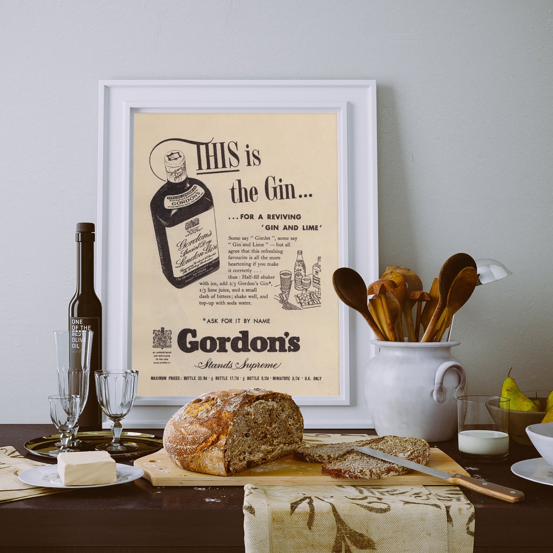 Gordon's Gin Advert From 1955 Framed or Unframed Poster | Etsy