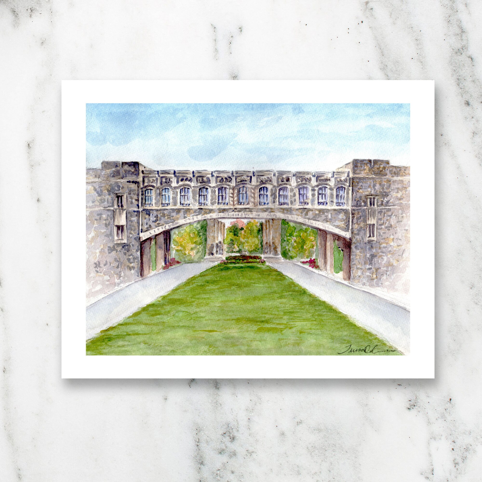 VT Torgersen Bridge Watercolor Print - Etsy