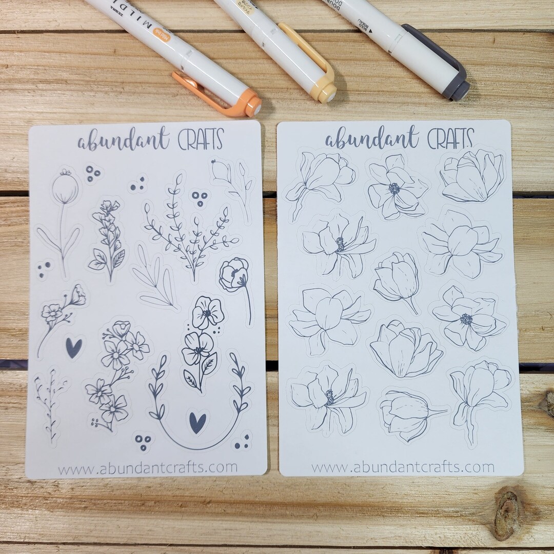Sticker Sheets, 2 Sheets 4x6 Each, Color Your Own, Planner Stickers ...