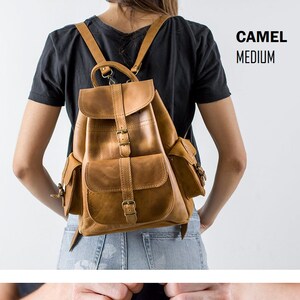 Greek Backpack Leather Rucksack Leather Backpacks Women Brown Leather ...