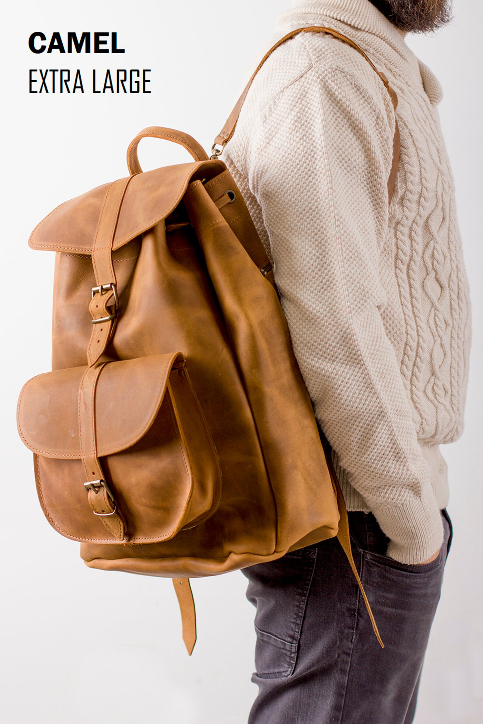 Distressed Leather Backpack Mens Backpack Laptop Backpack for | Etsy