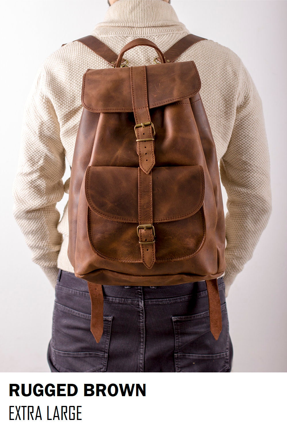 Distressed Leather Backpack Mens Backpack Laptop Backpack for | Etsy