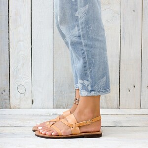 ACROPOLIS Leather Sandals, Greek Leather Sandals, Leather Sandals, Flat ...