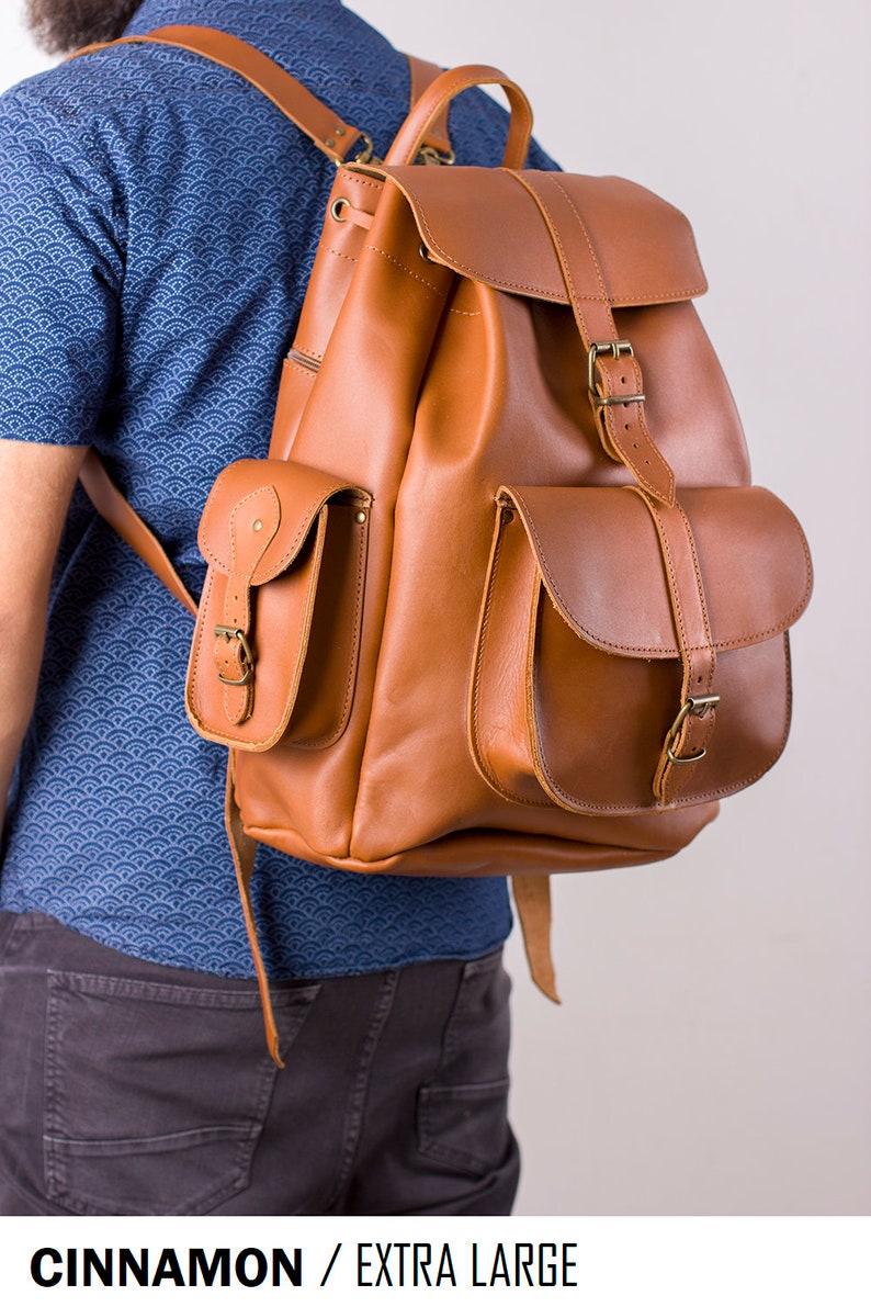 Leather Backpack Mens Backpack Work Bag Leather Rucksack Men | Etsy