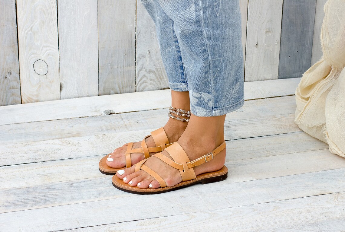 ACROPOLIS Leather Sandals Greek Leather Sandals Leather - Etsy