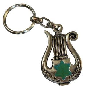 Kinnor David Keychain (harp / Lyre) Jewish Bible Musical Instrument and ...