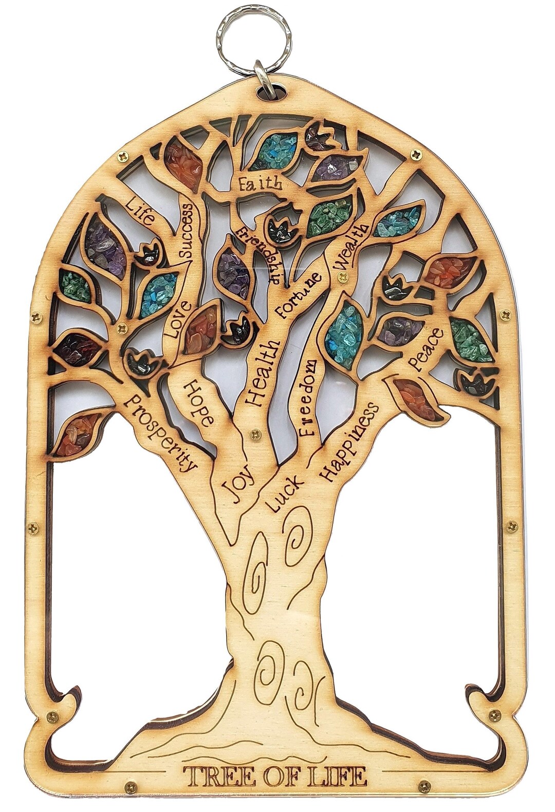 Tree of Life Rustic Wood Ornament Sacred Kabbalah Jewish Christian ...