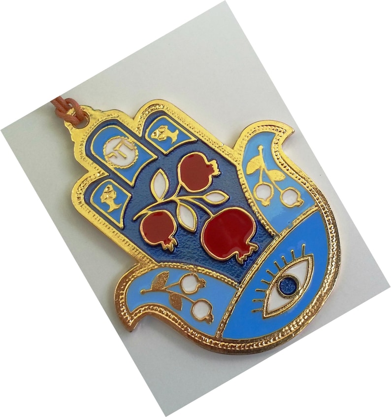 Silver / Gold Pomegranate HAMSA Charm Israel for Abundance & - Etsy