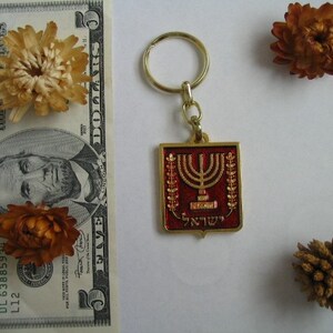 Menorah Symbolic Keychain From Israel Jewish Judaica 2 Sides Hebrew and ...