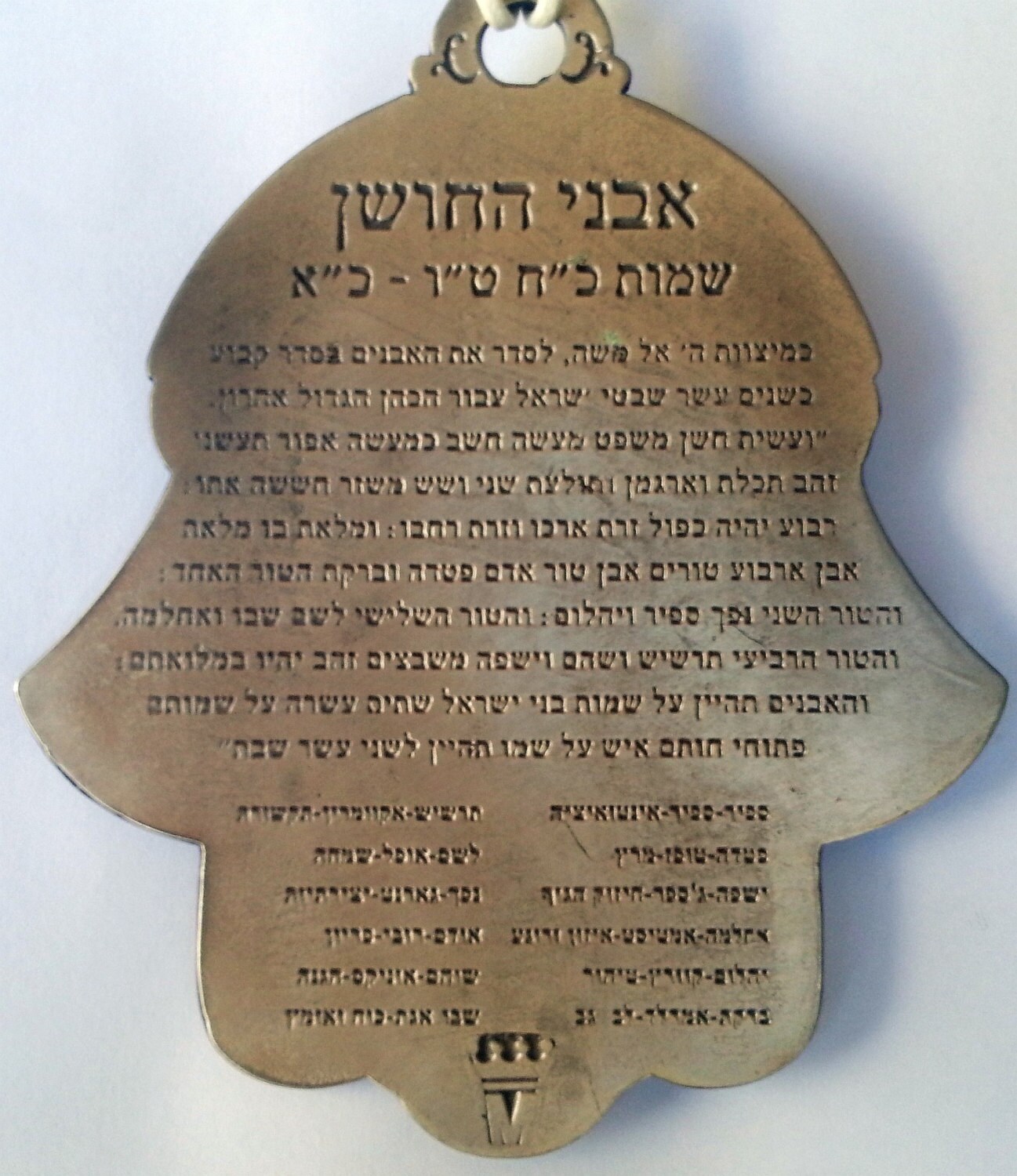 Hamsa & 12 Choshen UNUSUAL BIG Gems With Hebrew or English Home Blessing Hoshen Stones From ...