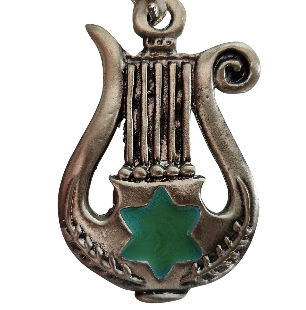 Kinnor David Keychain (harp / Lyre) Jewish Bible Musical Instrument and ...
