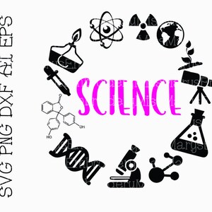 SVG Science Subject School Monogram Frame Cutting File DXF AI - Etsy