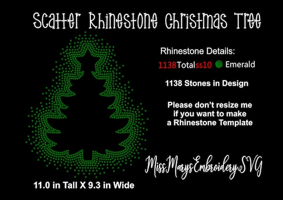 Scatter Rhinestone Christmas Tree Template Design SVG PNG DXF | Etsy