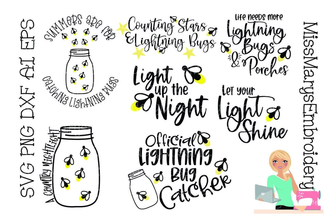 SVG Lightning Bug Bundle Lightening Bug SVG Summer SVG - Etsy