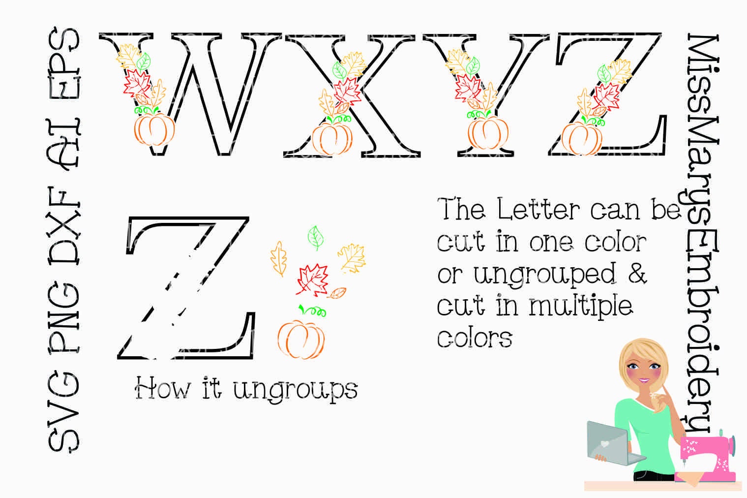 Fall Letters SVG Pumpkin SVG Fall Alphabet SVG Cut File - Etsy