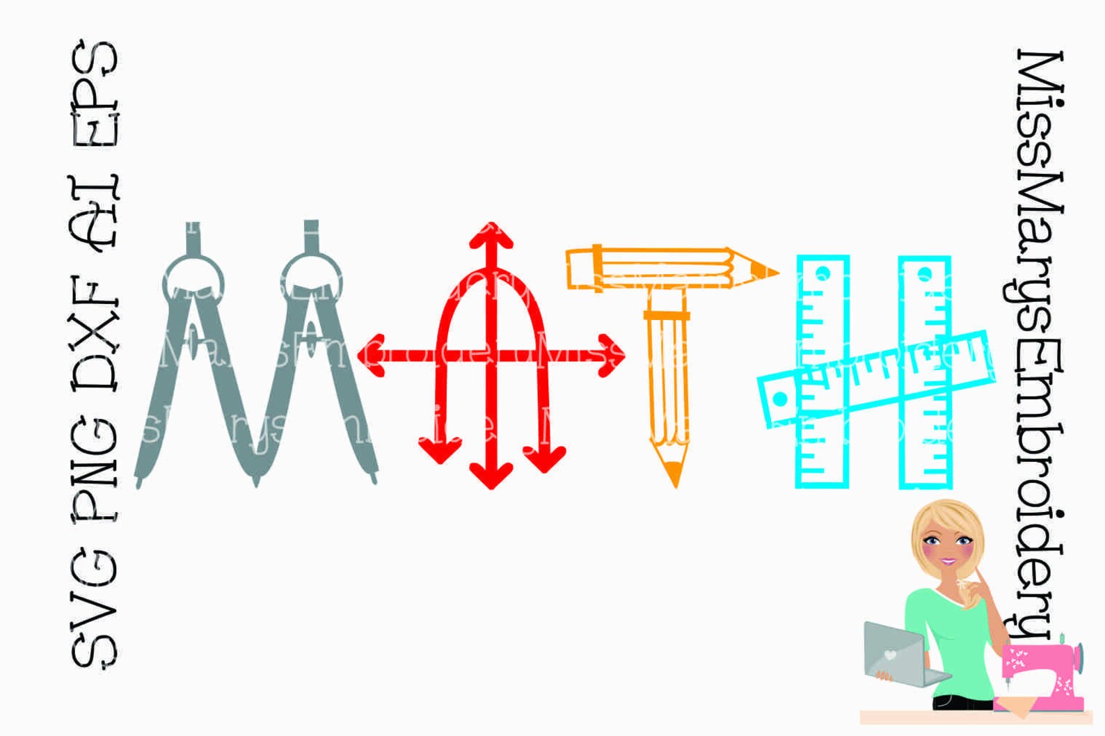 SVG Math Math Title SVG School SVG Cut File Commercial | Etsy