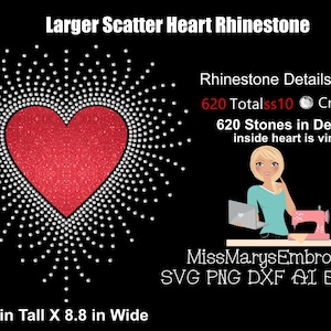 Scatter Heart & Vinyl Rhinestone Template Design SVG PNG DXF - Etsy