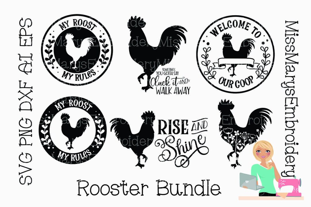 SVG Rooster Bundle | Rooster SVG | Farmhouse SVG| Cutting File | Cut ...