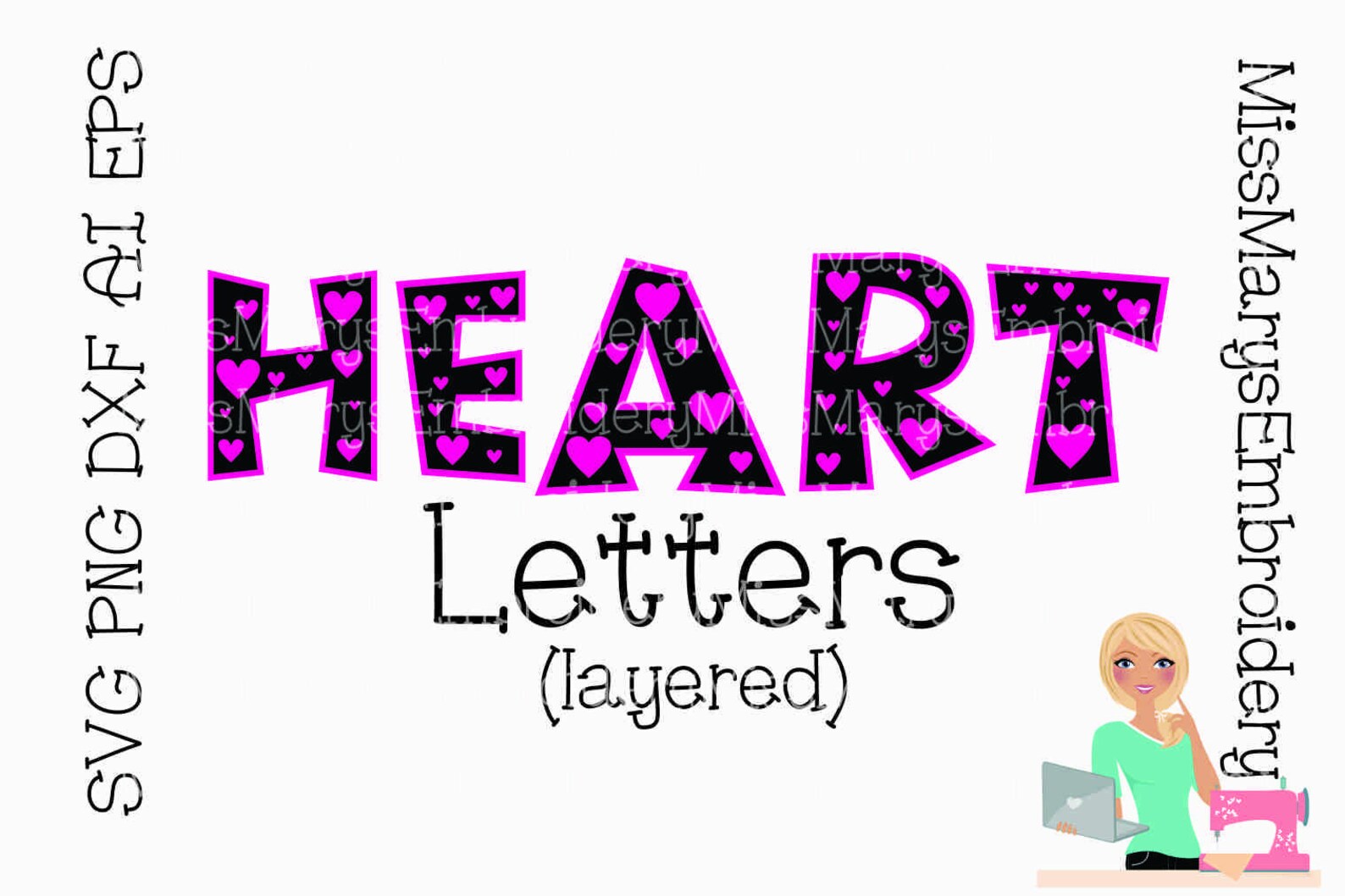 Heart Letters SVG Valentine's Day SVG Heart SVG - Etsy