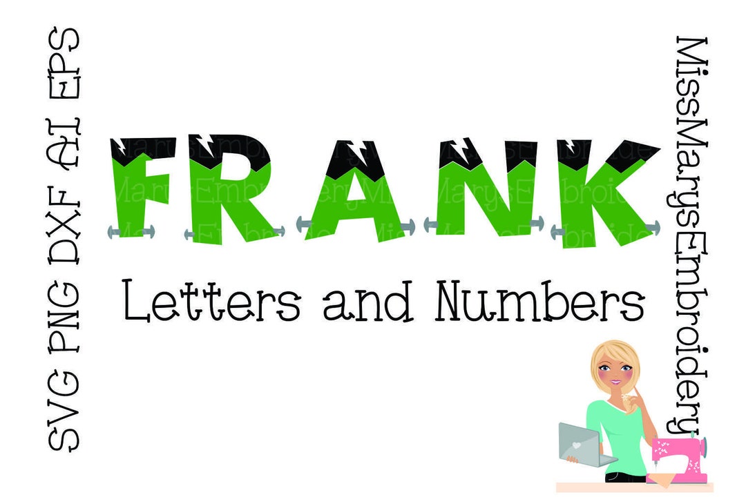 SVG Frankenstein Alphabet Letters Numbers for Cutting Machines ...