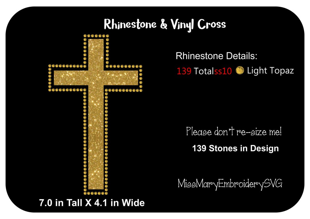 Cross Rhinestone Template Design SVG PNG DXF - Etsy