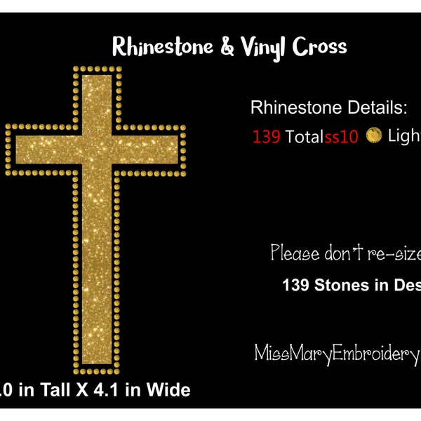 Rhinestone Cross Svg - Etsy