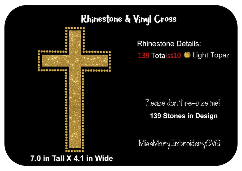 Cross Rhinestone Template Design SVG PNG DXF | Etsy