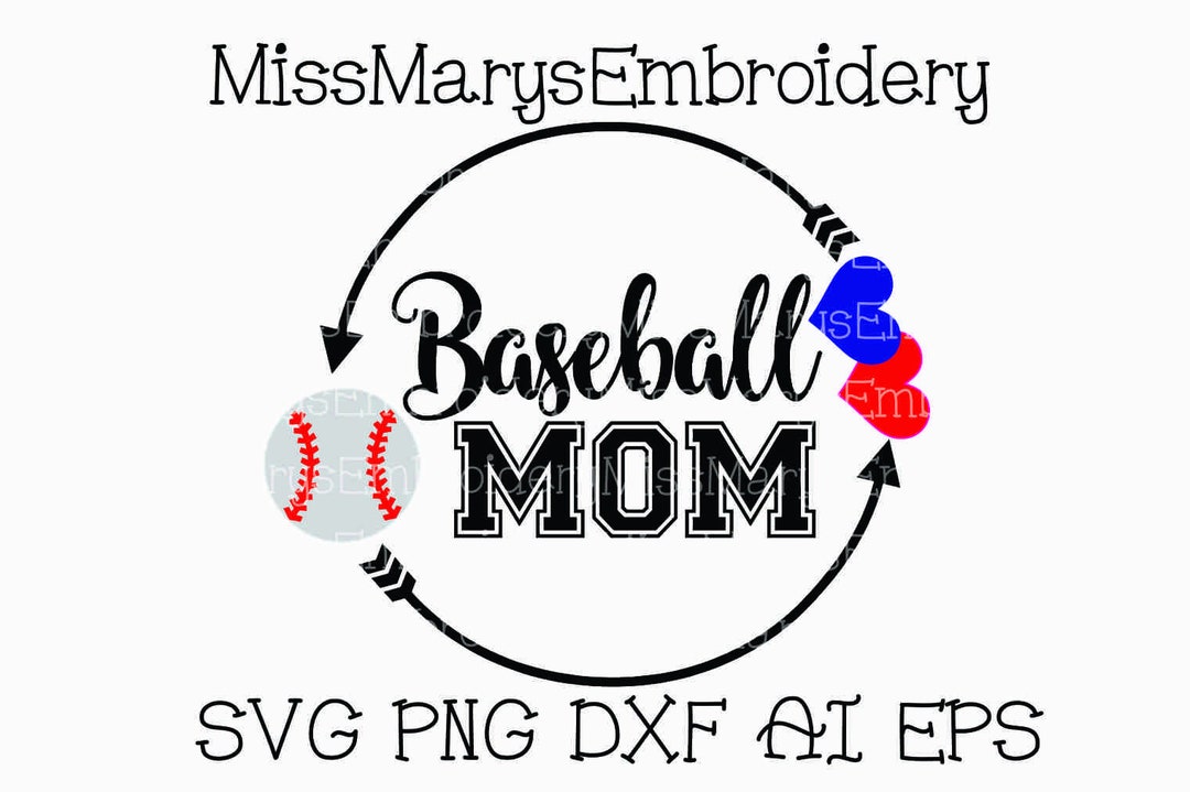 SVG, Baseball Mom Monogram Frame Design File Cutting File DXF, AI ...