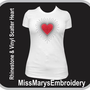 Scatter Heart & Vinyl Rhinestone Template Design SVG PNG DXF - Etsy