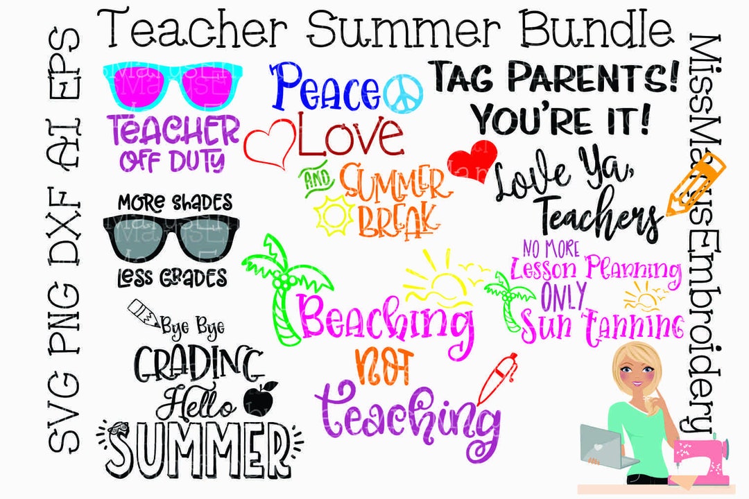 SVG Summer Break | Teacher SVG | Teacher Summer Break SVG | Cut File ...