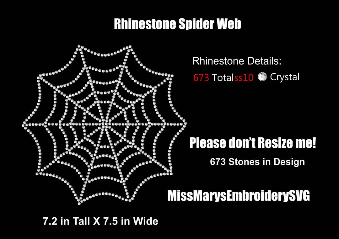 Rhinestone Spider Web Template Design SVG PNG DXF - Etsy