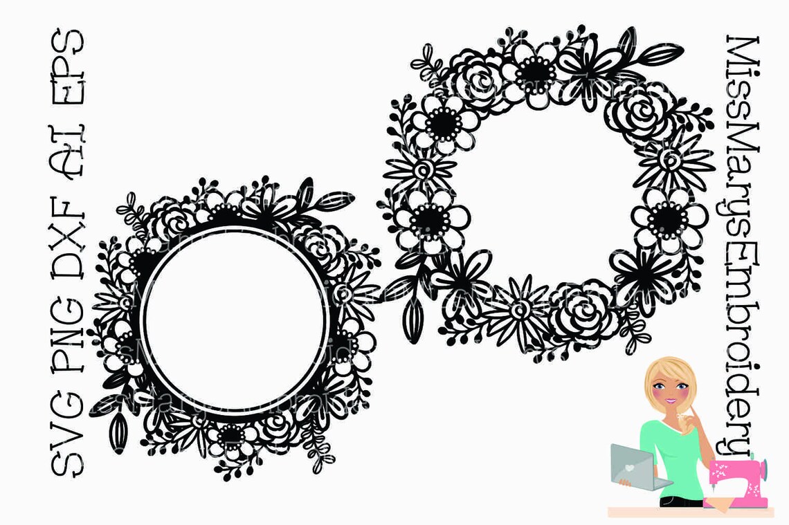 SVG Flower Monogram Flower SVG Monogram SVG Flower Cut | Etsy