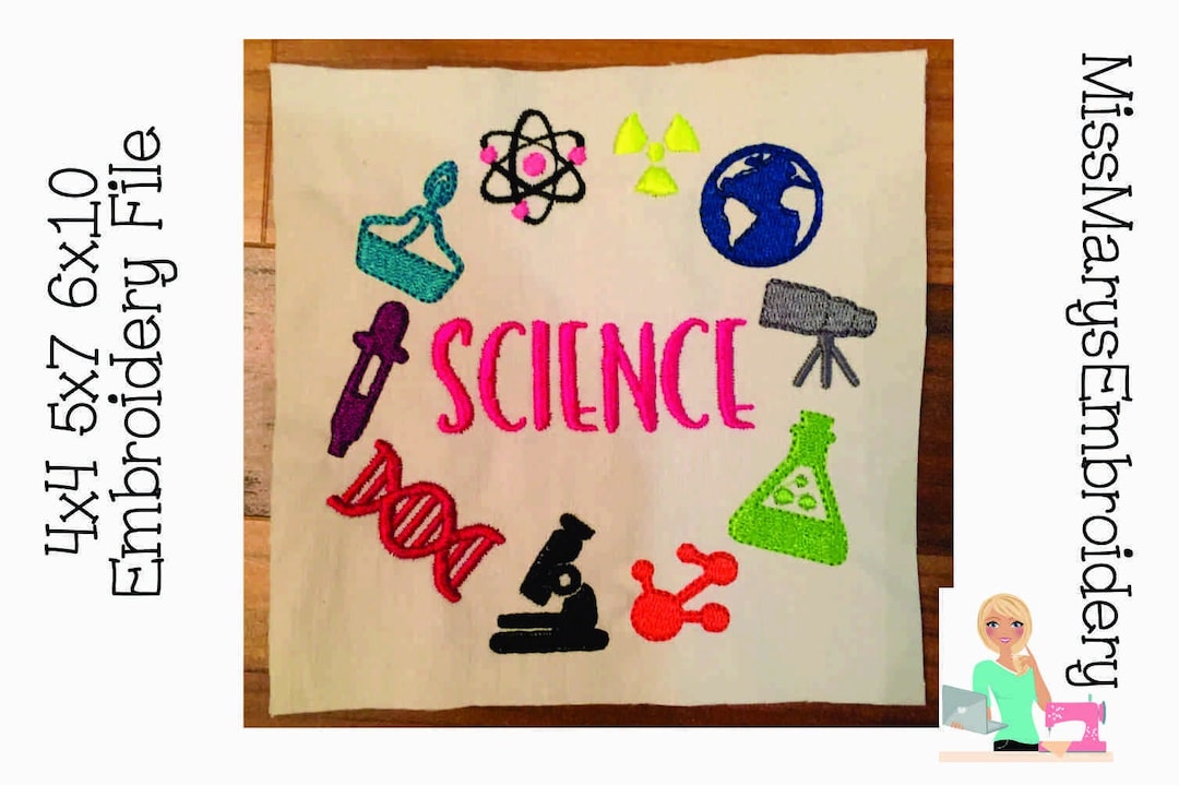 Science Embroidery | Science Monogram Embroidery | Instant Download ...