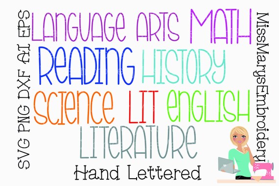 SVG School Subject Hand Lettered SVG School SVG Cut File | Etsy