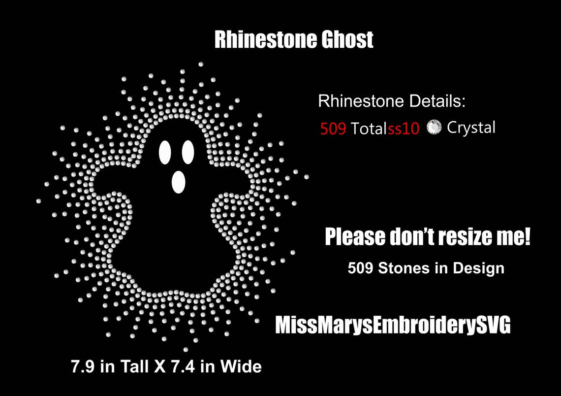 Scatter Rhinestone Ghost Ghost SVG Halloween SVG | Etsy