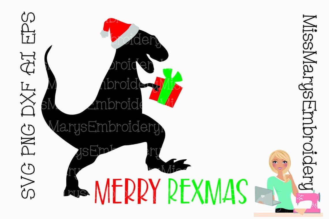 Merry Rexmas SVG Merry Christmas SVG Christmas T-rex SVG | Etsy