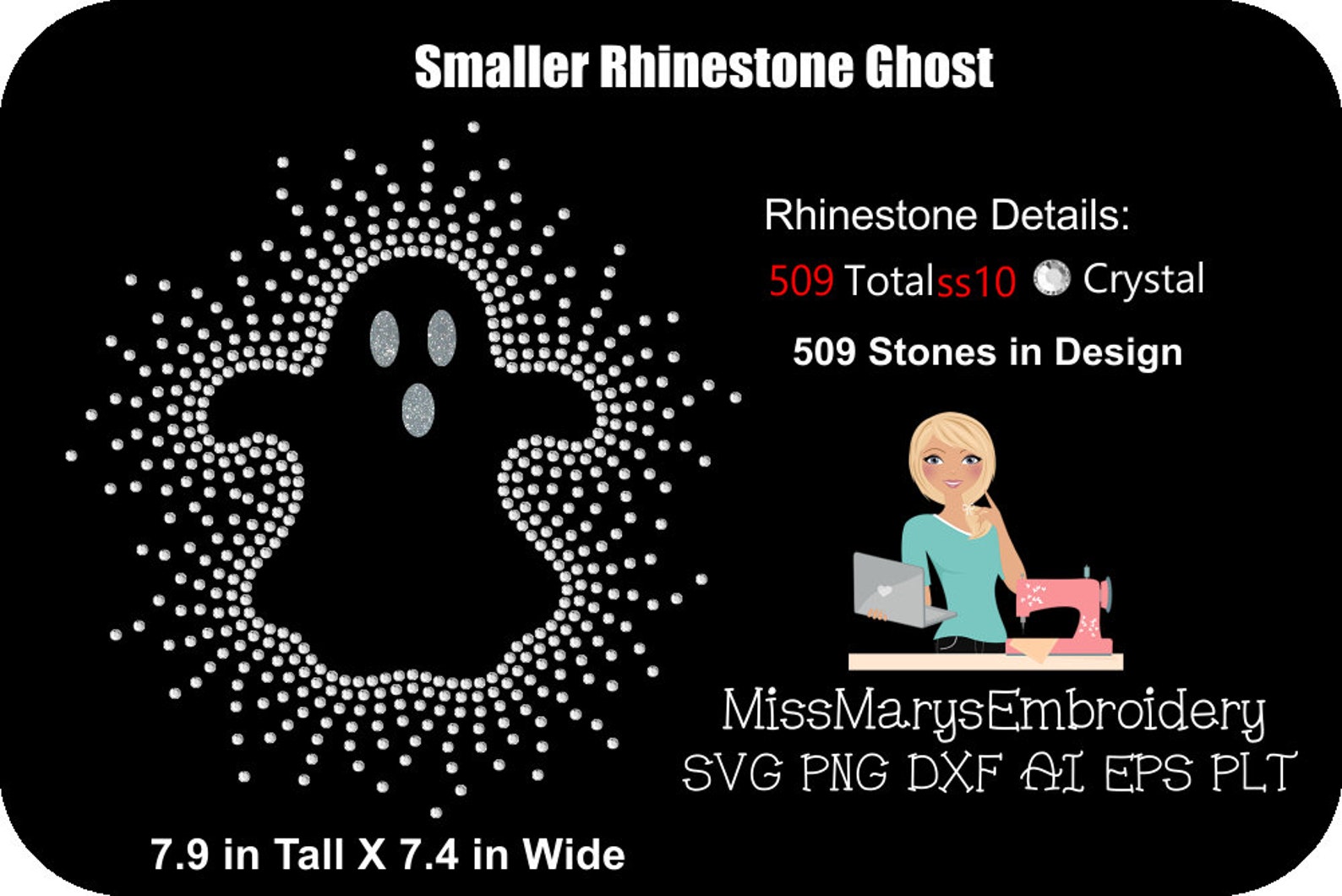 Scatter Rhinestone Ghost Ghost SVG Halloween SVG - Etsy