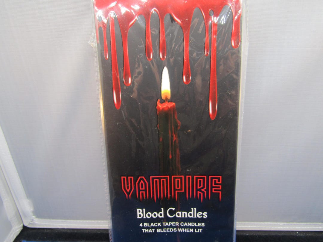 Bleeding Vampire Candles: Black Taper Candles, Gothic Decor (set of 4 ...
