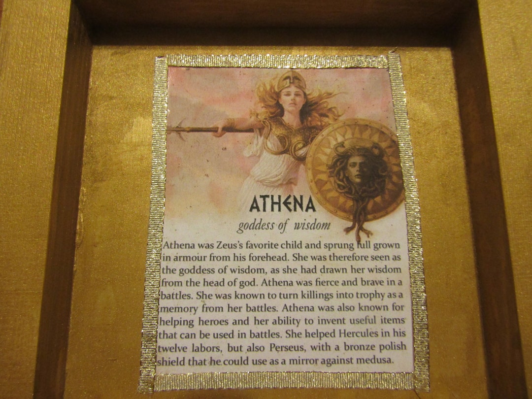 Athena, Goddess, Ancient Greek Goddess Athena, Altar / Shrine Frame Box ...