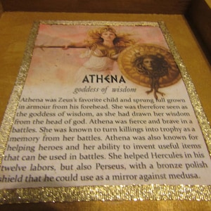 Athena, Goddess, Ancient Greek Goddess Athena, Altar / Shrine Frame Box ...