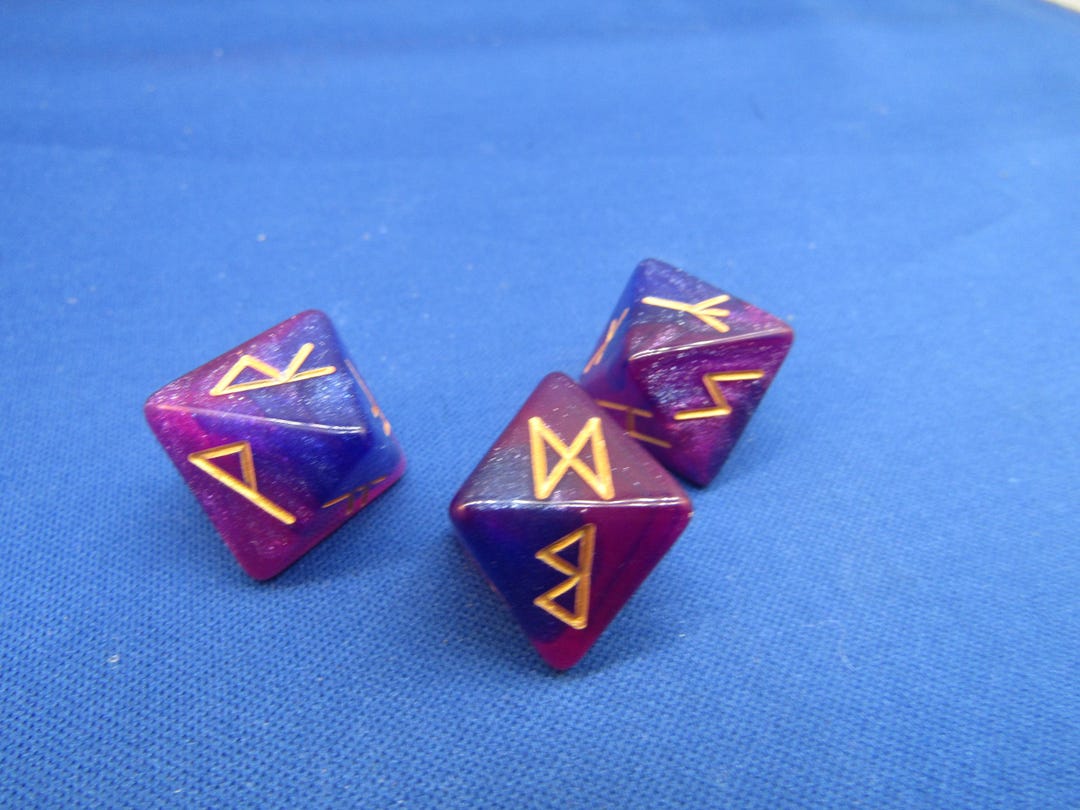 Runes, Resin Rune Dice, Octagon Shape, Purple - Etsy