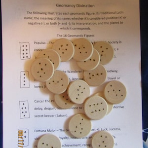 Geomancy Divination Set / Wood Burned Tiles - Etsy