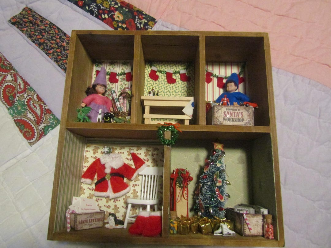 Christmas Shadowbox, Miniature Christmas Scene Box, Christmas Diorama ...